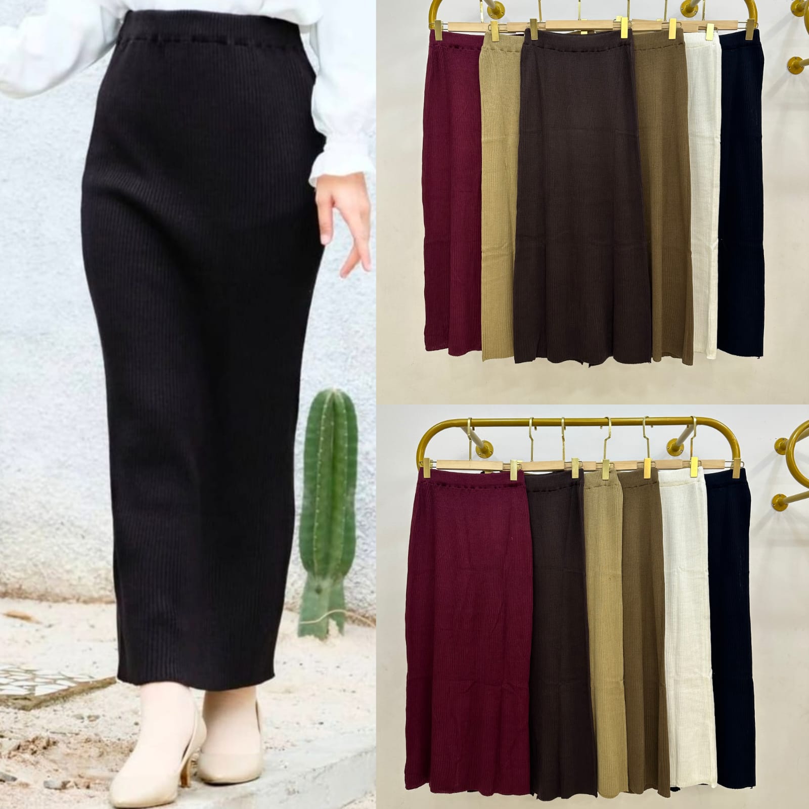 Rok rajut span minimal 6 pc - Venusa Hijabers